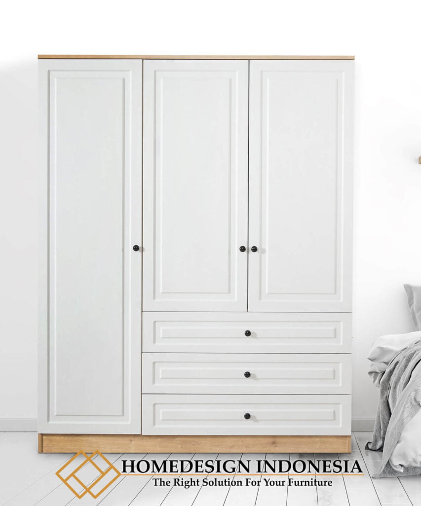Lemari Pakaian Minimalis Putih Duco Elegant Style HD-0168