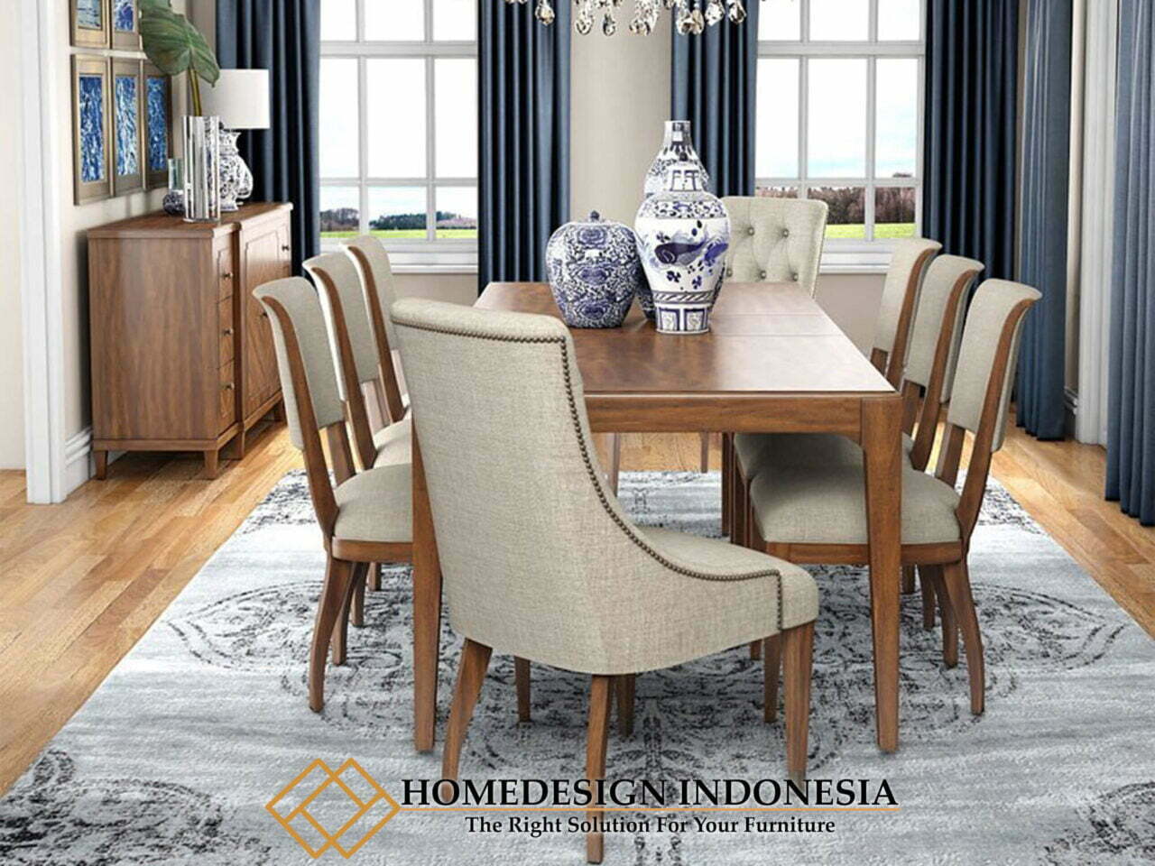 Meja Makan Jati Minimalis Klasik Natural High Design Color HD-0278