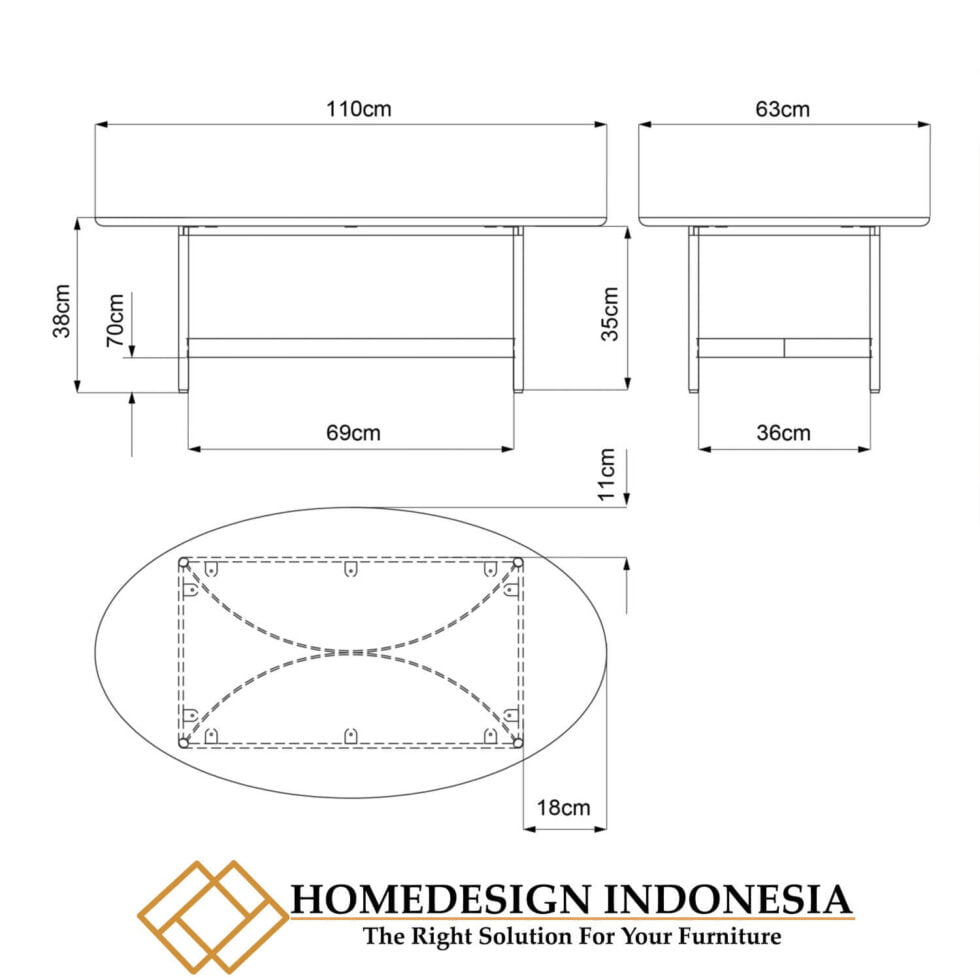 Meja Tamu Minimalis Jati Modern Simple Design HD-0200