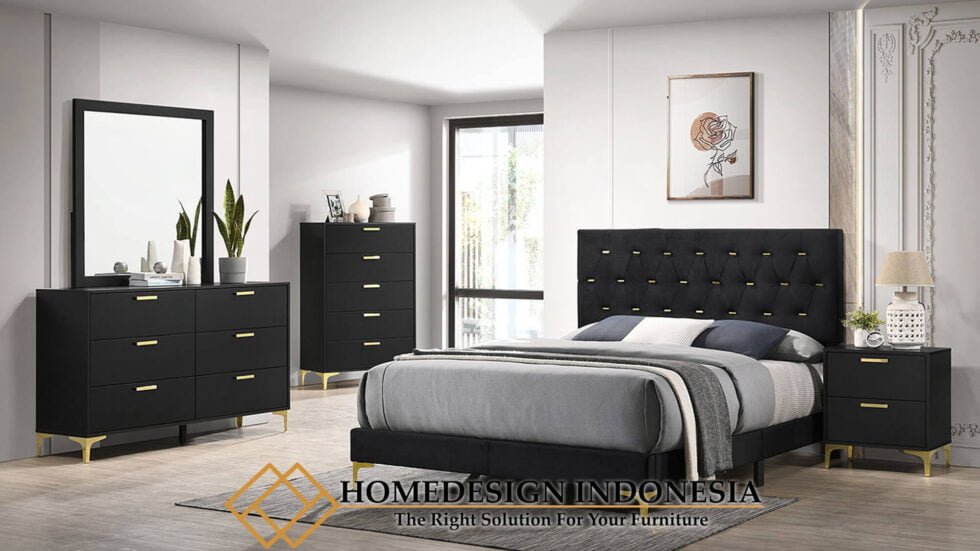 Kamar Set Minimalis Modern Luxury Black Duco HD-0328