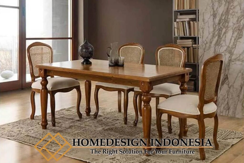 Meja Makan Minimalis Klasik Natural Salak Color HD-0582