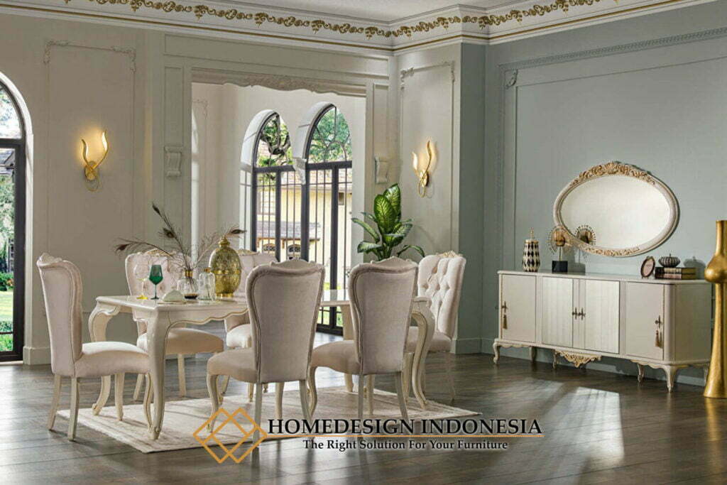 Meja Makan Minimalis Mewah Klasik Luxury Duco Color 0780