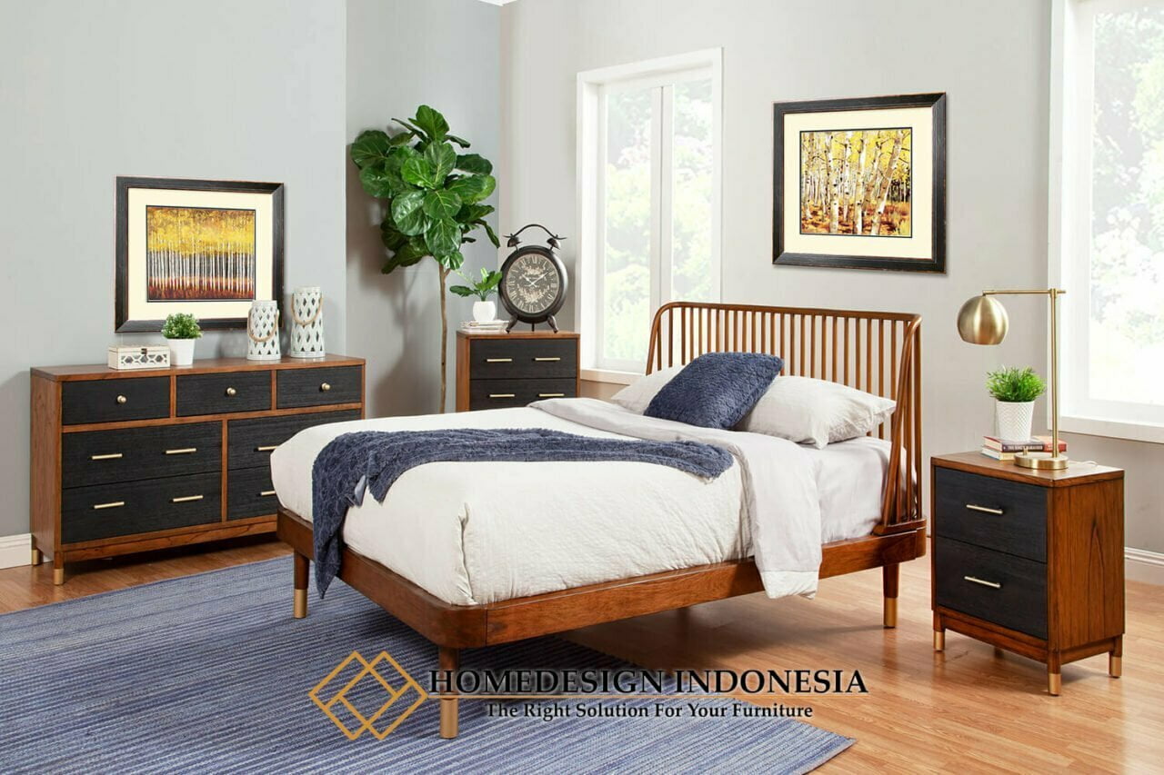 Model Tempat Tidur Terbaru Natural Jati Luxury HD-0800