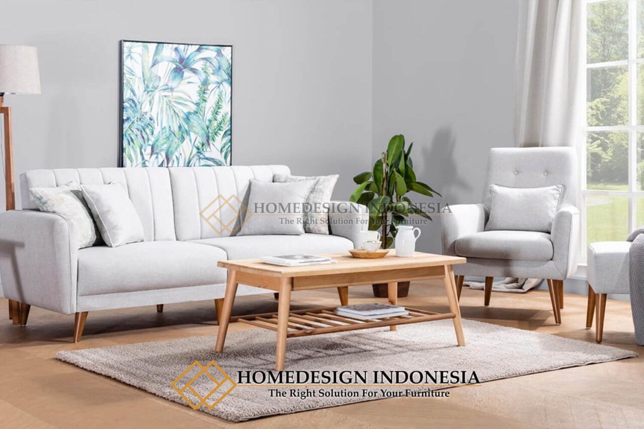 Sofa Tamu Minimalis Jati Jepara Natural Waterbase Color 234