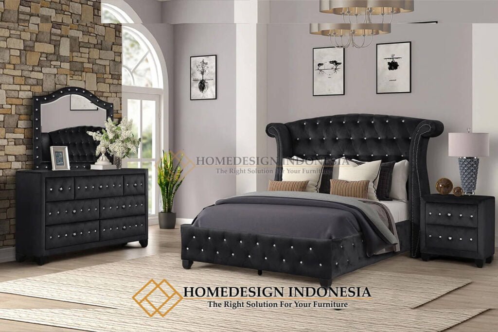 Desain Tempat Tidur Minimalis Luxury Full Fabric HD-539