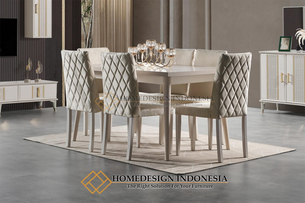 Set Meja Makan Minimalis Modern New Duco Solid Color 512