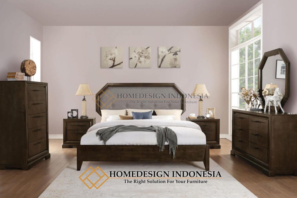 Kamar Set Minimalis Jati Natural Salak Brown Color HD-1162