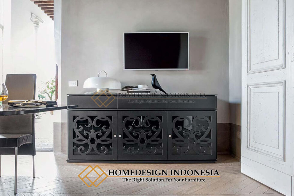 Meja Drawer Minimalis Mewah Motif Ukir Luxury HD-1125