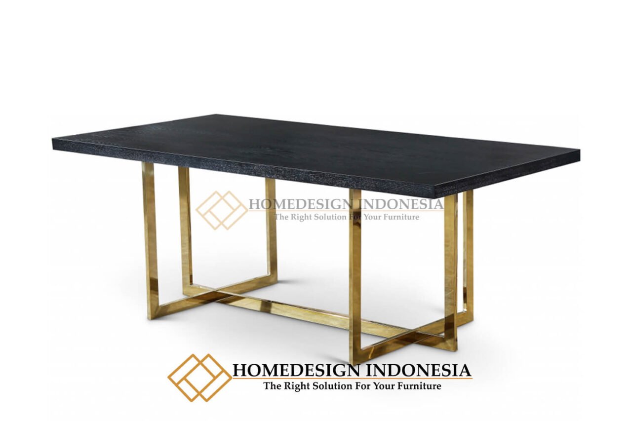 Meja Makan Minimalis Jepara Stainless Steel Design HD-1178