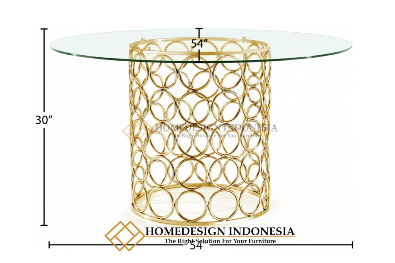 Meja Makan Minimalis Kursi 4 Modern Design Gold HD-1176
