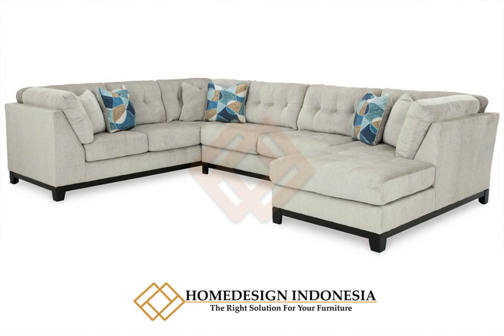 Sofa Sudut Minimalis Cantik Rangka Kayu Jati Great HD-1353