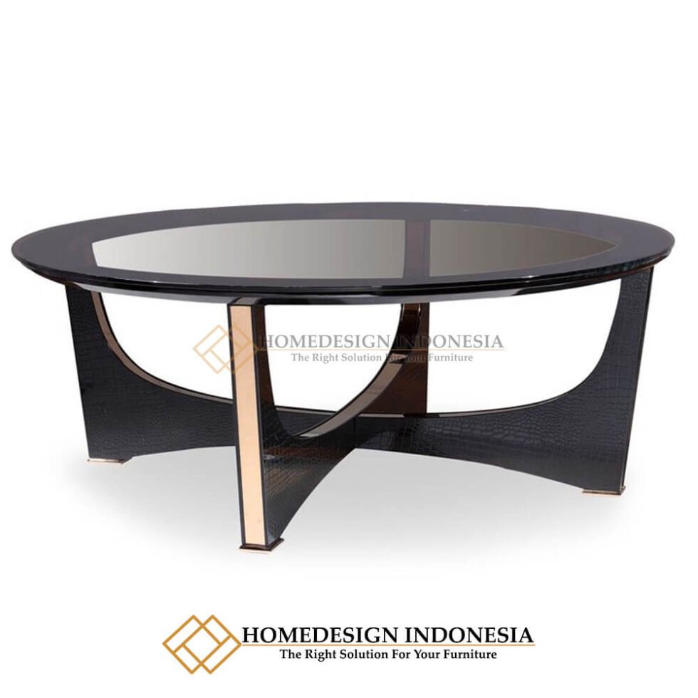 Meja Tamu Bundar Minimalis Modern Solid Duco Best HD-1394